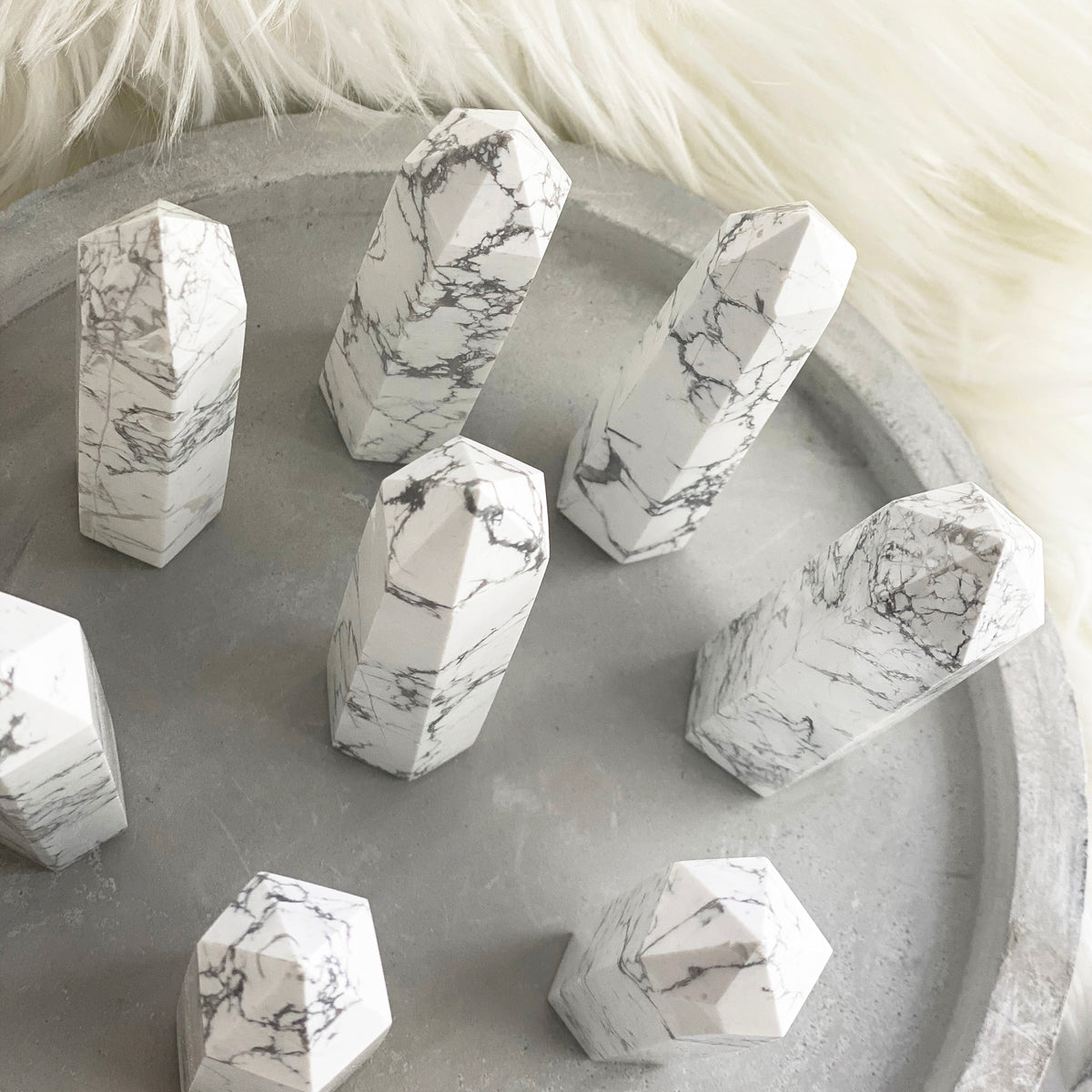 White Howlite Tower – Tesori Bellini